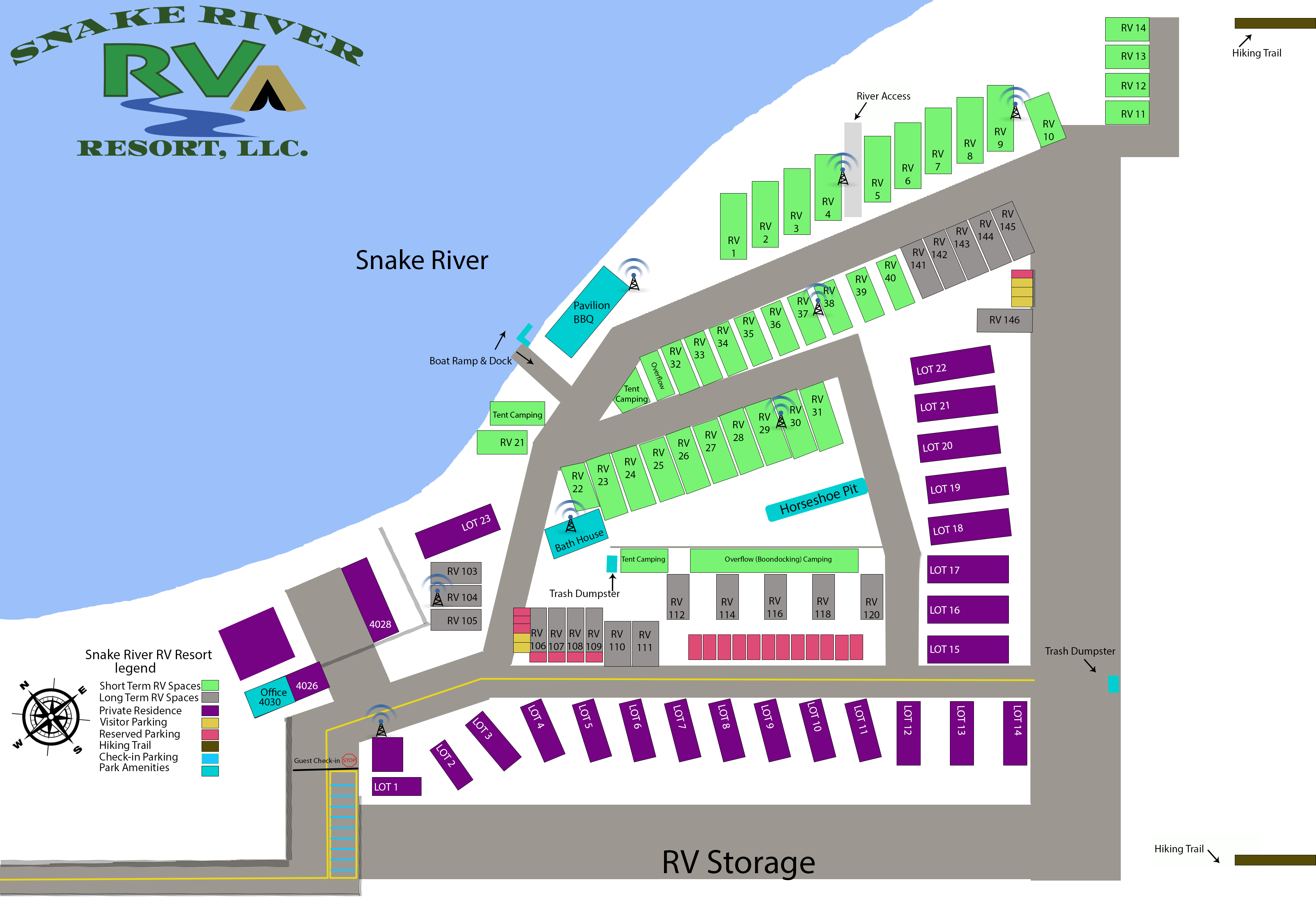 Snake River RV RV Resort of Homedale, Idaho - Park Map